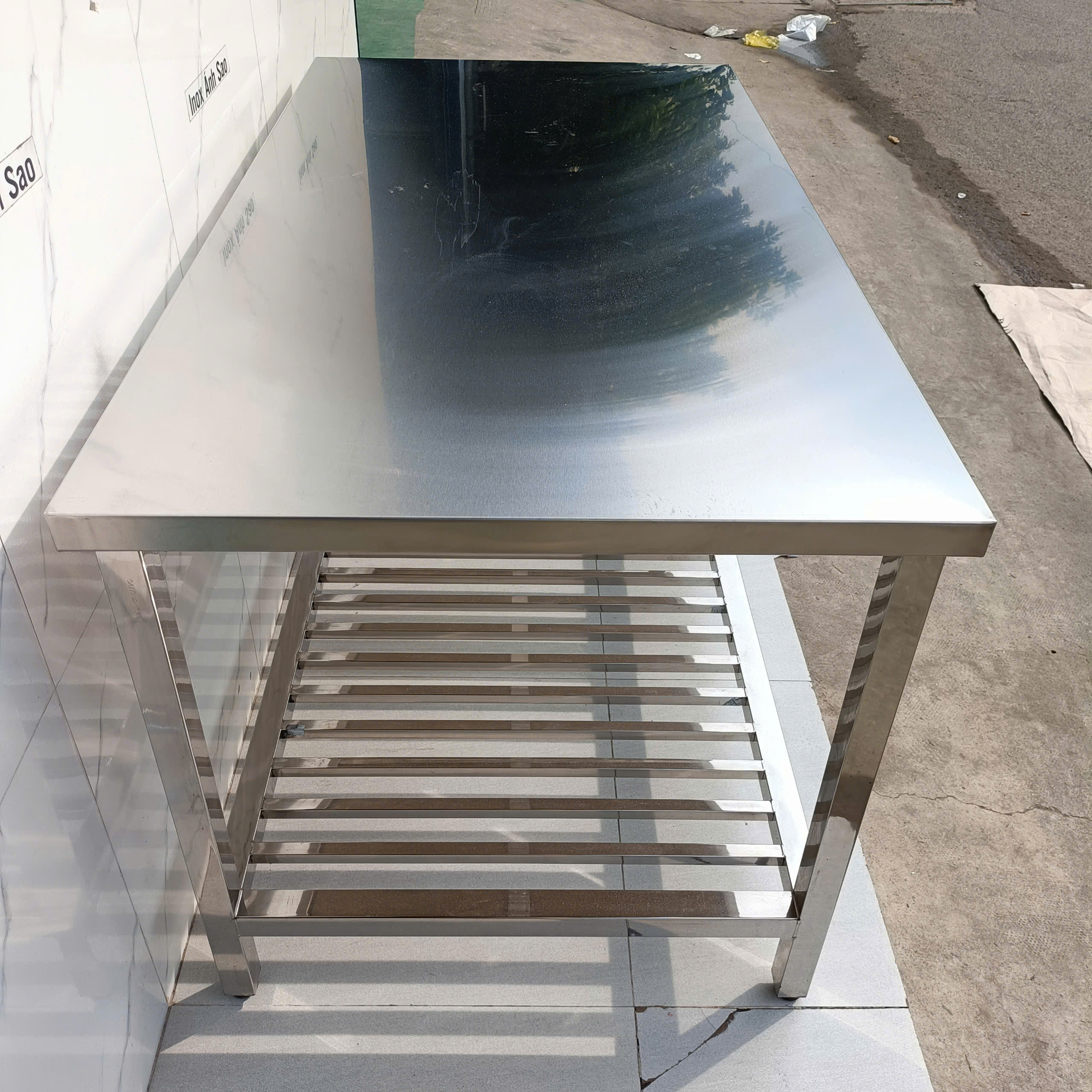 BÀN INOX 304 CÓ 1 TẦNG KỆ SONG (4 CHÂN) N92 | D8C | Công Ty TNHH INOX ...